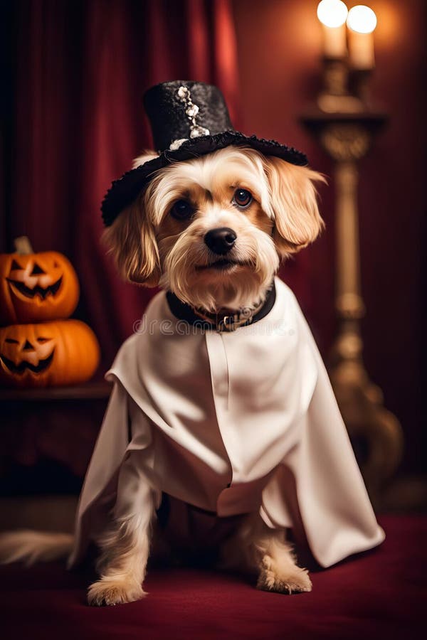 Cute Dog Dressed Up As a Witch for Halloween. Stock Illustration ...