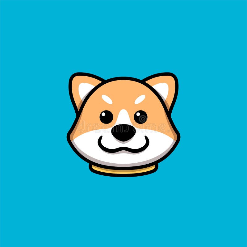 Cute Dog Head Cartoon stock vector. Illustration of logo - 261012931