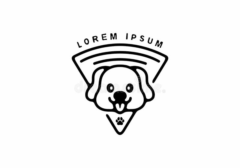 Cute Dog Line Art in Triangle Shape Stock Vector - Illustration of logo ...