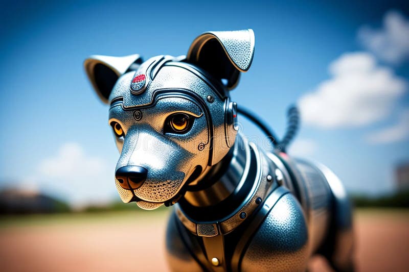 Cute Dog Made Out of Metal Generated by AI Stock Illustration ...