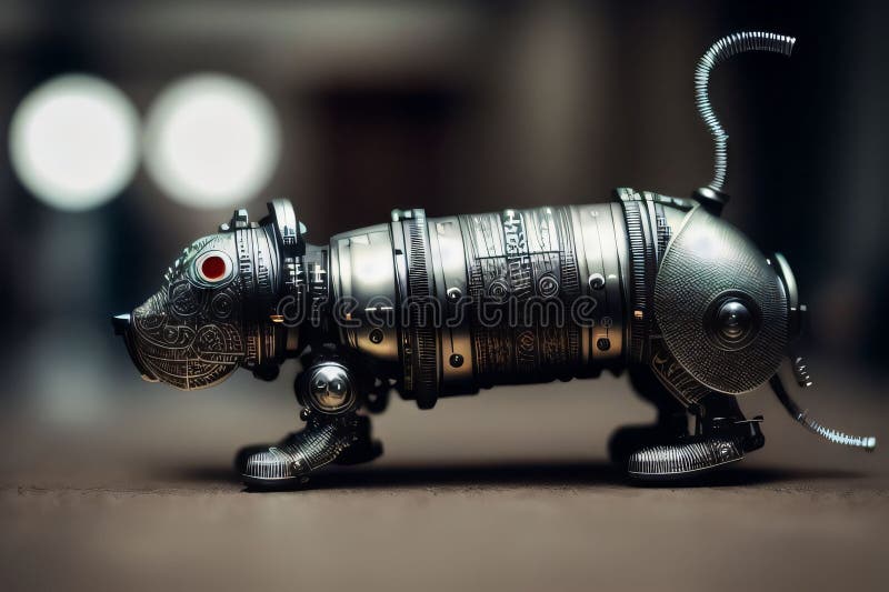 Cute Dog Made Out of Metal Generated by AI Stock Illustration ...