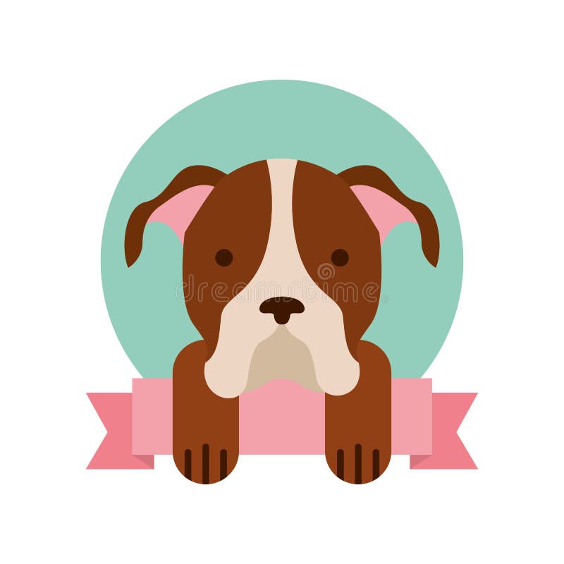 Cute Dog Mascot with Ribbon Stock Vector - Illustration of comic ...