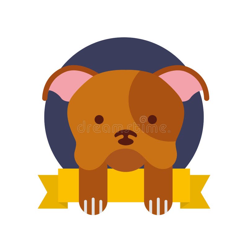 Cute Dog Mascot with Ribbon Stock Vector - Illustration of animal ...