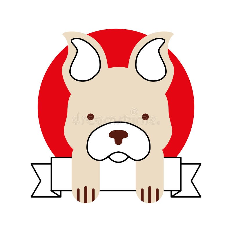 Cute Dog Mascot with Ribbon Stock Vector - Illustration of comic ...