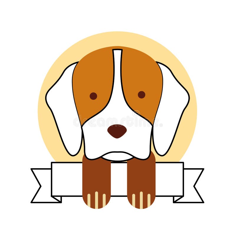 Cute Dog Mascot with Ribbon Stock Vector - Illustration of adorable ...