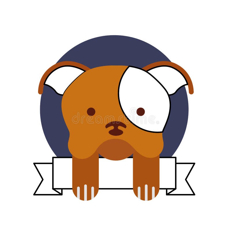 Cute Dog Mascot with Ribbon Stock Vector - Illustration of icon, canine ...