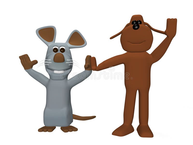 Cute dog and mouse stock illustration. Illustration of confirmation ...