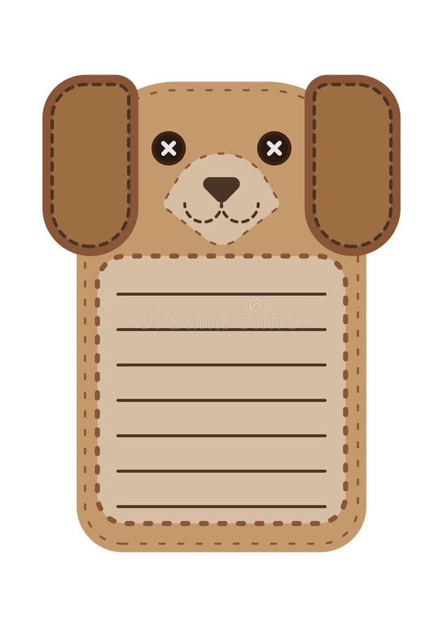 Cute Dog Note. Vector Illustration Decorative Design Stock Vector ...