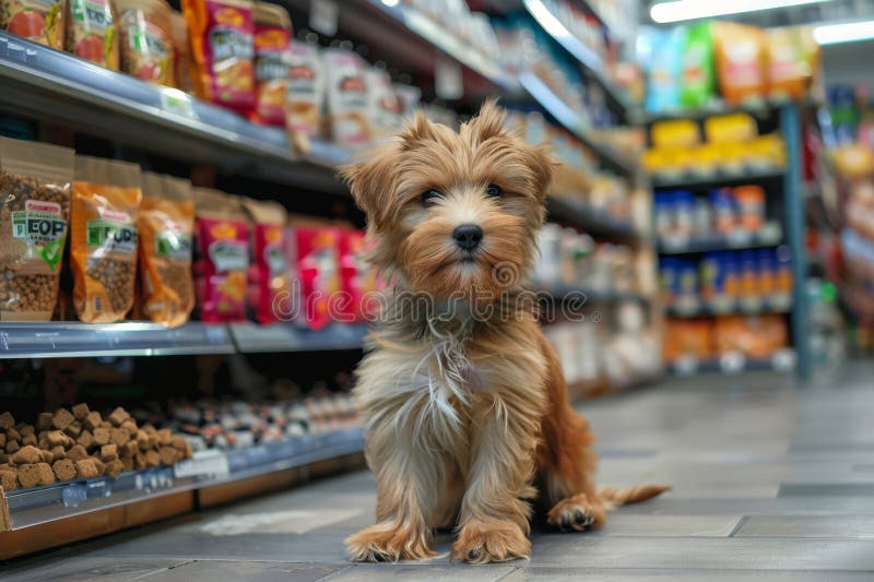 Sweet Cute Dog in Pet Shop Store Stock Illustration - Illustration of ...