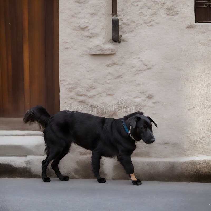 Cute Dog Roaming the Streets Stock Illustration - Illustration of cute ...