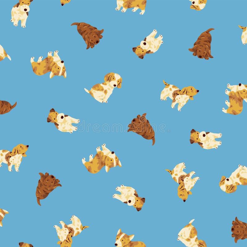 Cute Dog Seamless Pattern Perfect for Background, Stock Vector ...