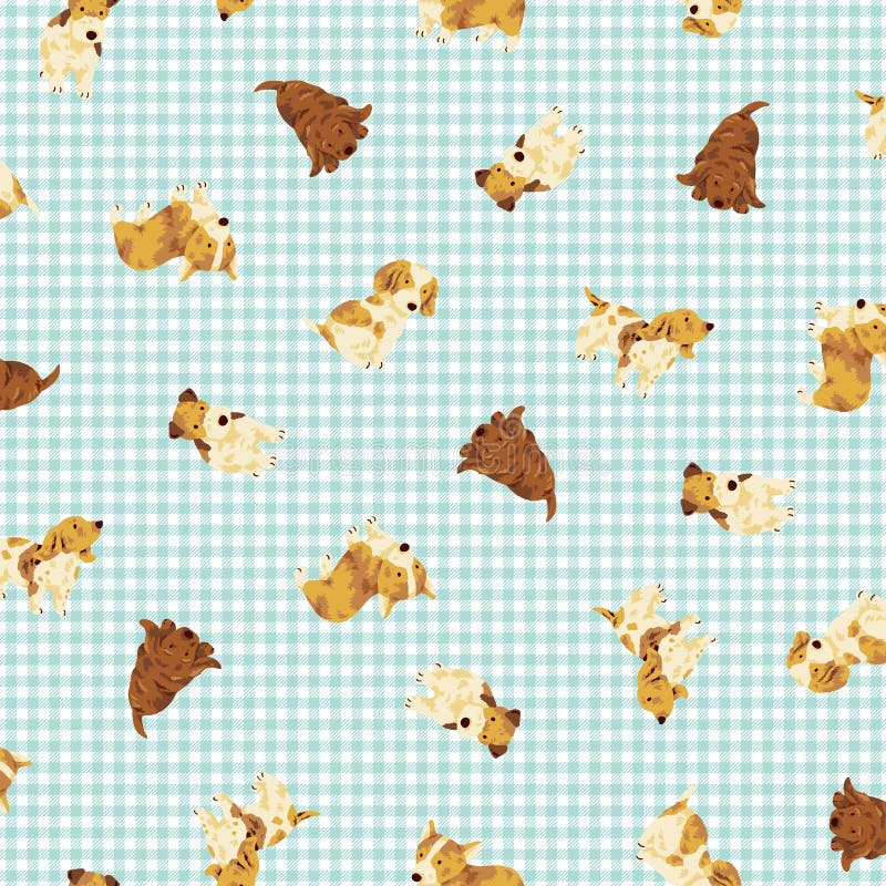 Cute Dog Seamless Pattern Perfect for Background, Stock Vector ...