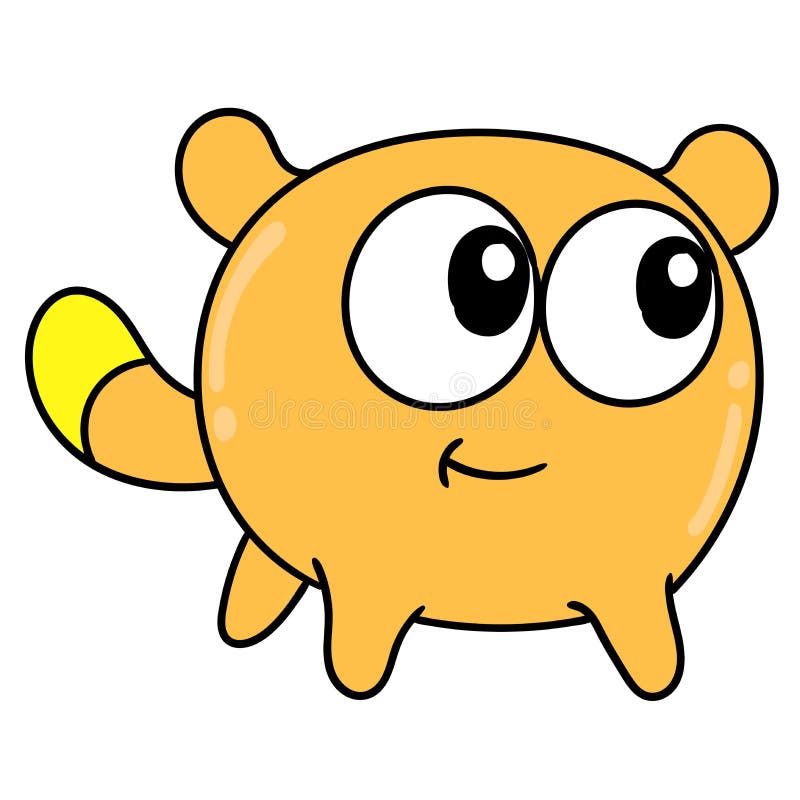 Cute Dog Shaped Creature with a Happy Smiling Face, Doodle Icon Image ...