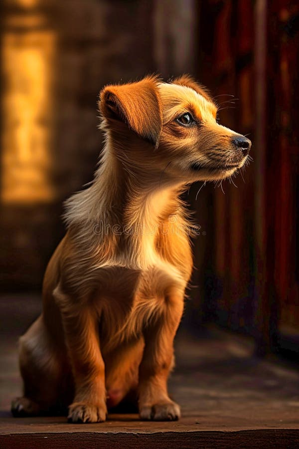 A Cute Dog Side View Full Length, Generative AI Stock Illustration ...