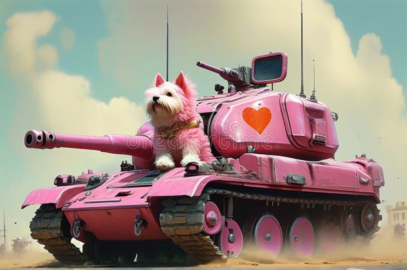 A Cute Dog on a Tank at 14-12-2024 Stock Illustration - Illustration of ...
