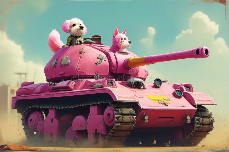 A Cute Dog on a Tank at 14-12-2024 Stock Illustration - Illustration of ...