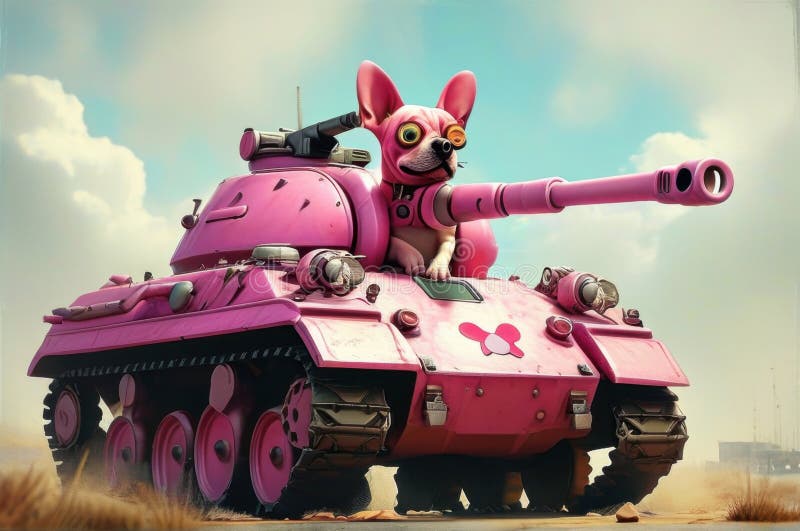 A Cute Dog on a Tank at 14-12-2024 Stock Illustration - Illustration of ...