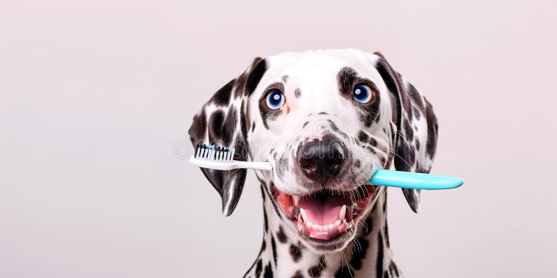 Cute dog with toothbrush stock image. Image of purebred - 332020229
