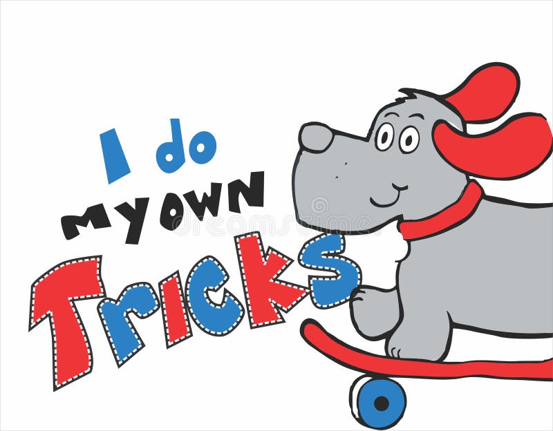 Cute Dog Tricks Vector Art Print Stock Vector - Illustration of love ...