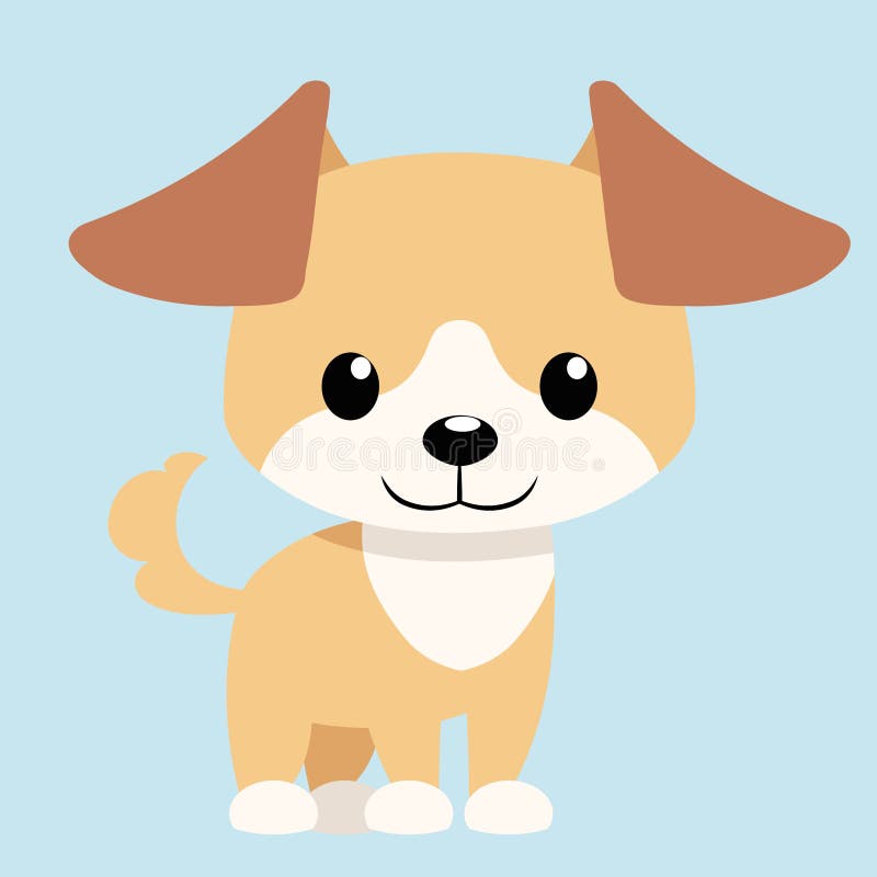 Cute Dog Vector Illustration in Flat Style Stock Vector - Illustration ...
