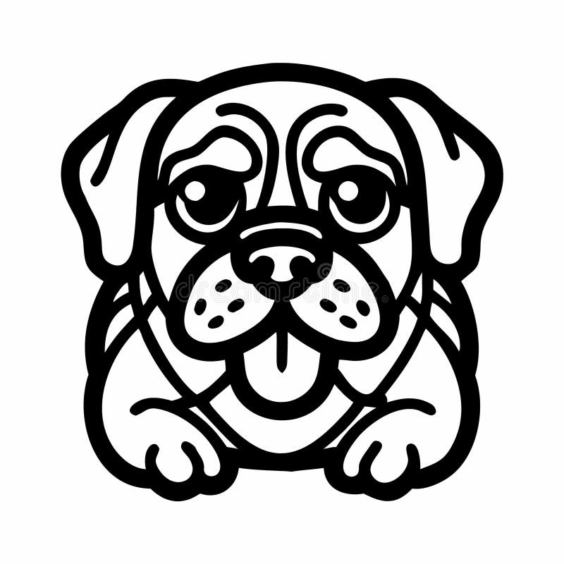 Cute Dog Vector Illustration, Line Style Icon Design, Designed for Web ...