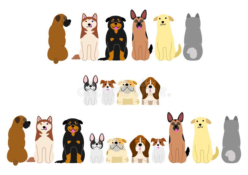 Cute dogs border set stock vector. Illustration of jack - 115625758