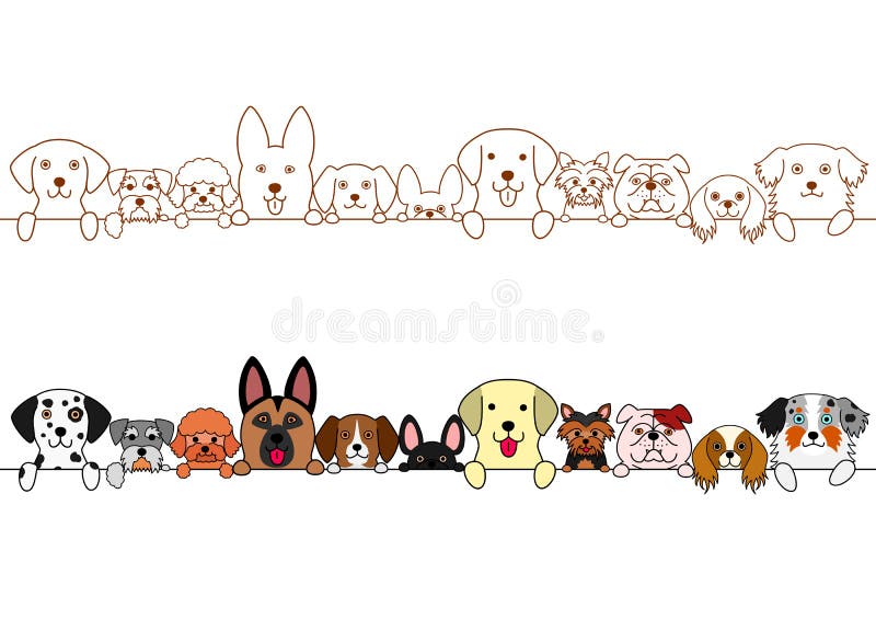 Various Cute Cats Border Set Stock Vector - Illustration of design ...