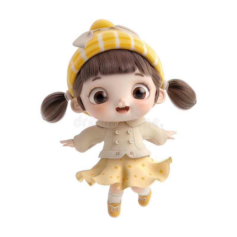 Cute Doll in Happy Mood on Transparent Background - Ai Generated Stock ...