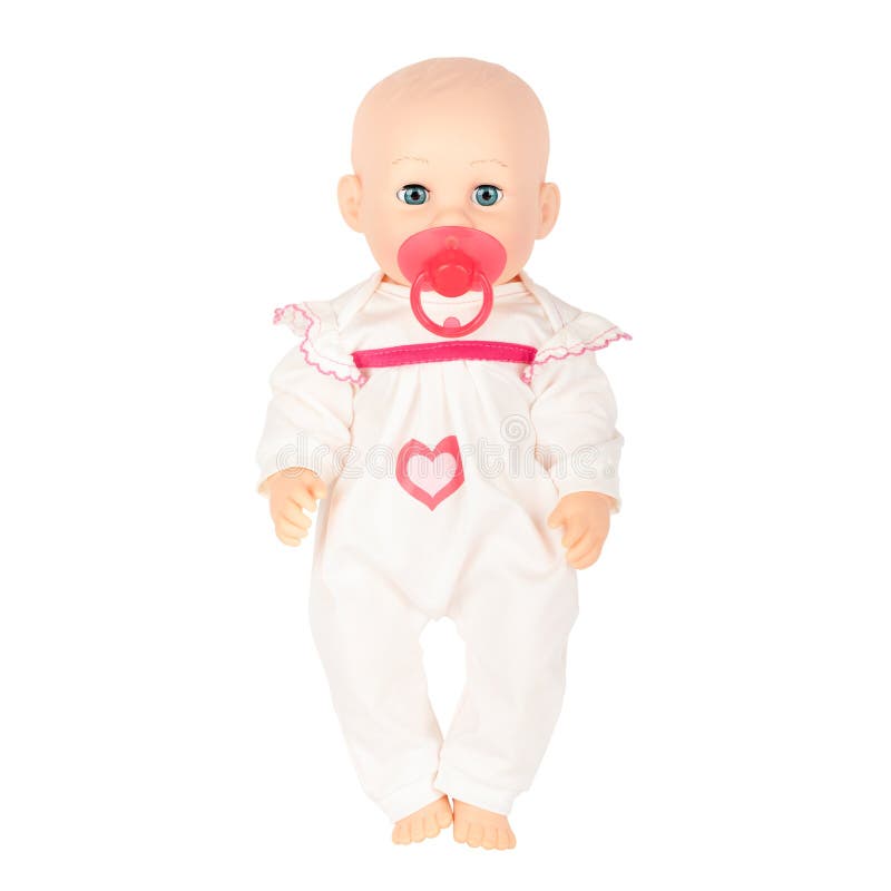 Cute Doll Pacifier Isolate White Background Stock Photos - Free ...