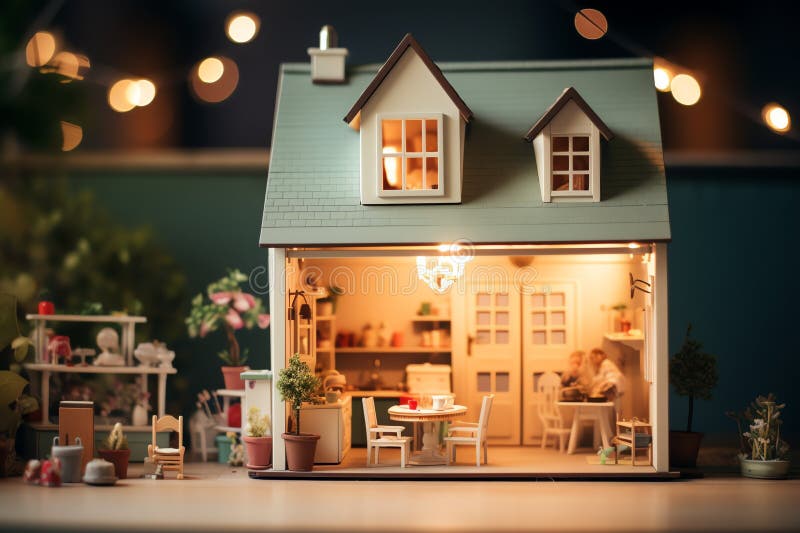 Cute Dollhouse DIY for Dolls Fantasy Background Stock Illustration ...