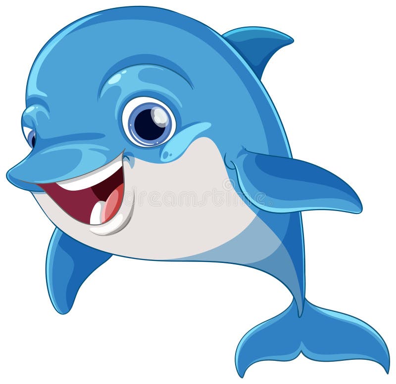 Cute Dolphin Cartoon Character Stock Vector - Illustration of artistic ...