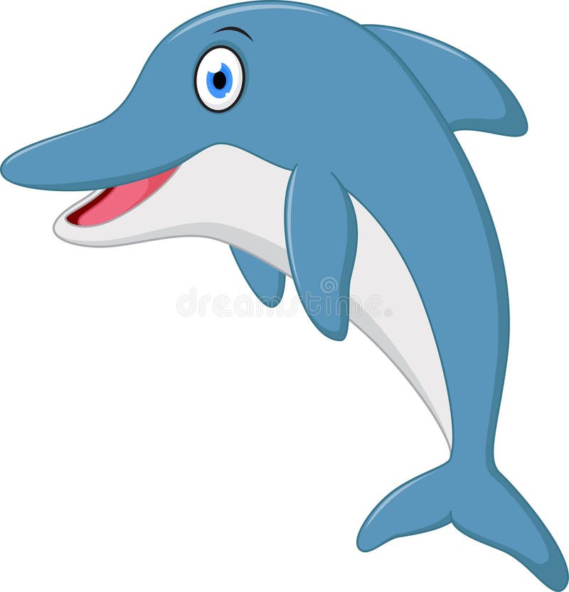 Happy Dolphin Cartoon Playing Ball Stock Vector - Illustration of ...