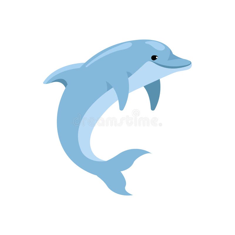 Cute Dolphin Cartoon Jumping Stock Vector - Illustration of blue, ocean ...