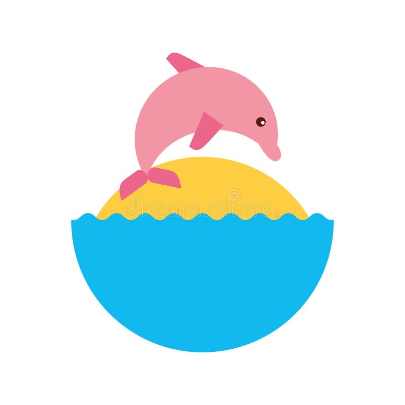 Cute dolphin isolated icon stock vector. Illustration of aquarium ...