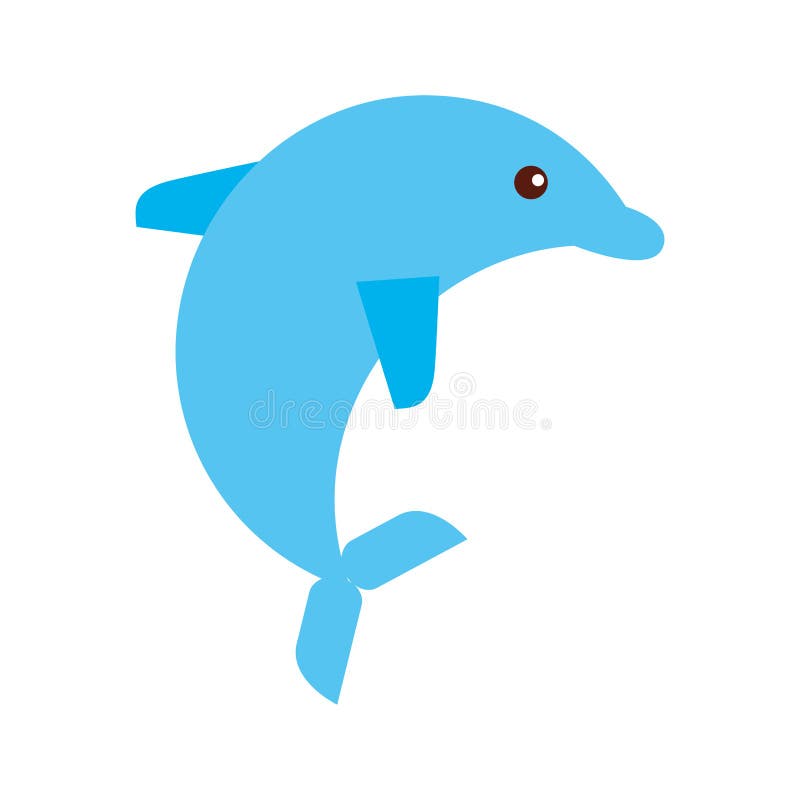 Cute dolphin isolated icon stock vector. Illustration of icon - 94896164