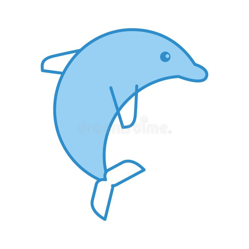 Cute Dolphin Silhouette Icon Stock Vector - Illustration of maritime ...