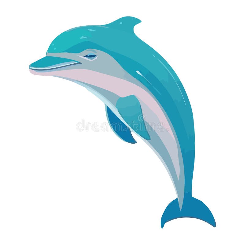 Cute Dolphin Cartoon Icon on White Backgroound Stock Vector ...