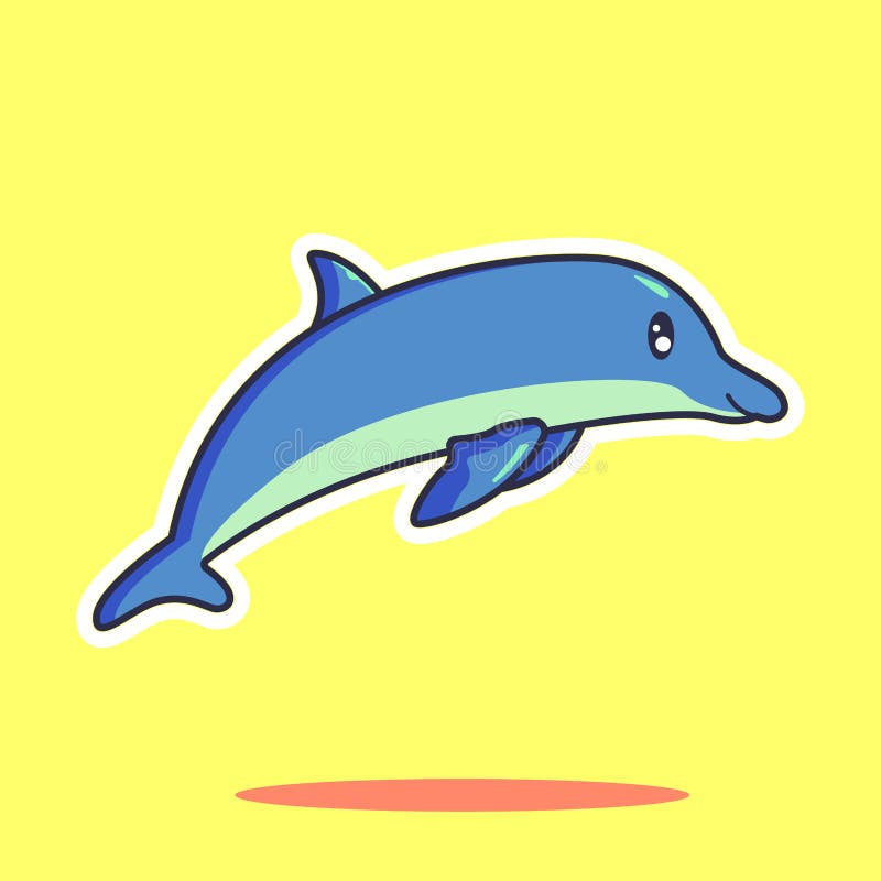 Cute Dolphin Vector Illustration. Flat Cartoon Stock Vector ...