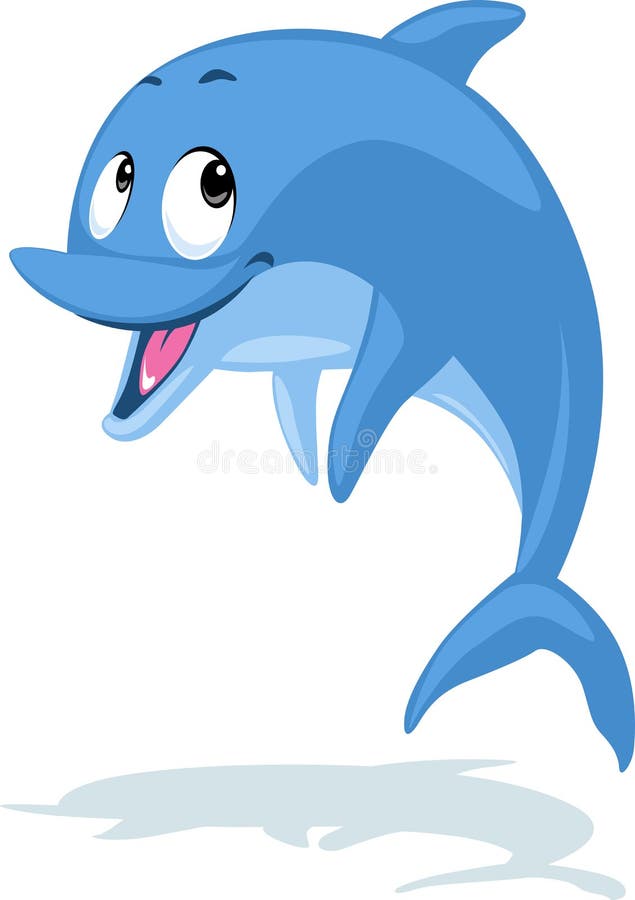 Cute Dolphin Vector Illustration - Flat Design Stock Vector ...
