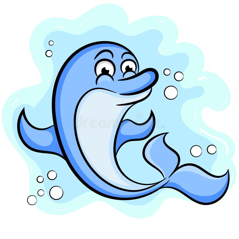 Cute Dolphin Vector Illustration - Flat Design Stock Vector ...