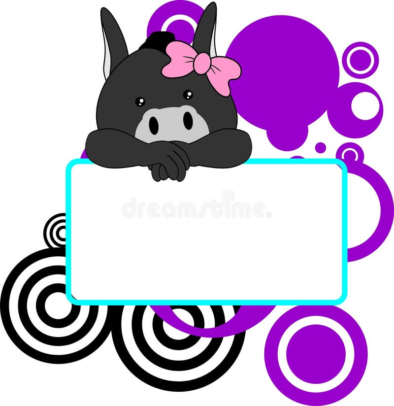Cute Donkey Baby Girl Copyspace Stock Vector - Illustration of white ...