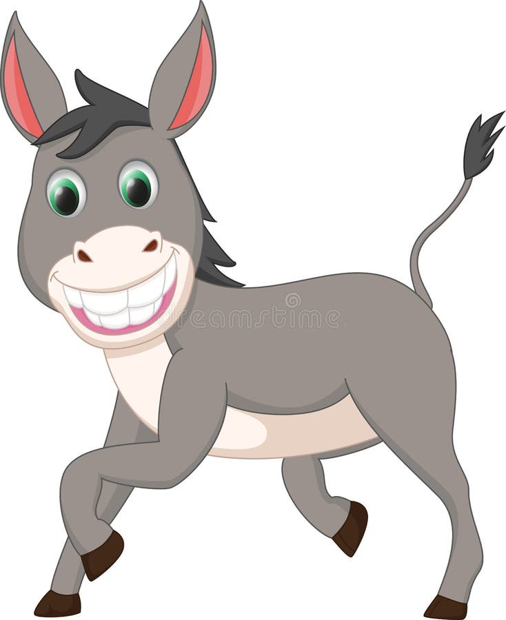 Cute donkey cartoon stock vector. Illustration of donkey - 56596748