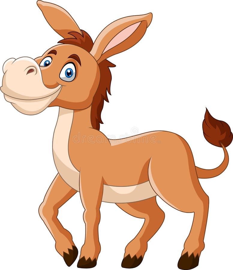 Cute donkey cartoon stock vector. Illustration of design - 39806324