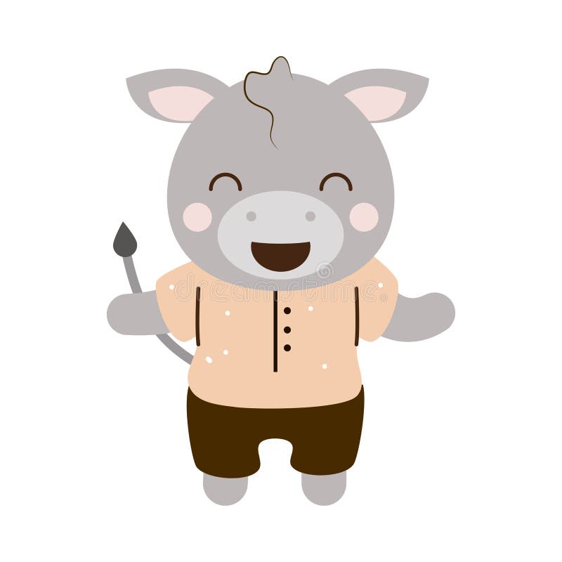 Cute donkey in clothes stock vector. Illustration of clothes - 235000414