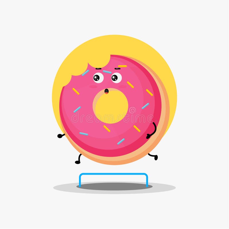 Cute Donut Character Running Competition Stock Vector - Illustration of ...