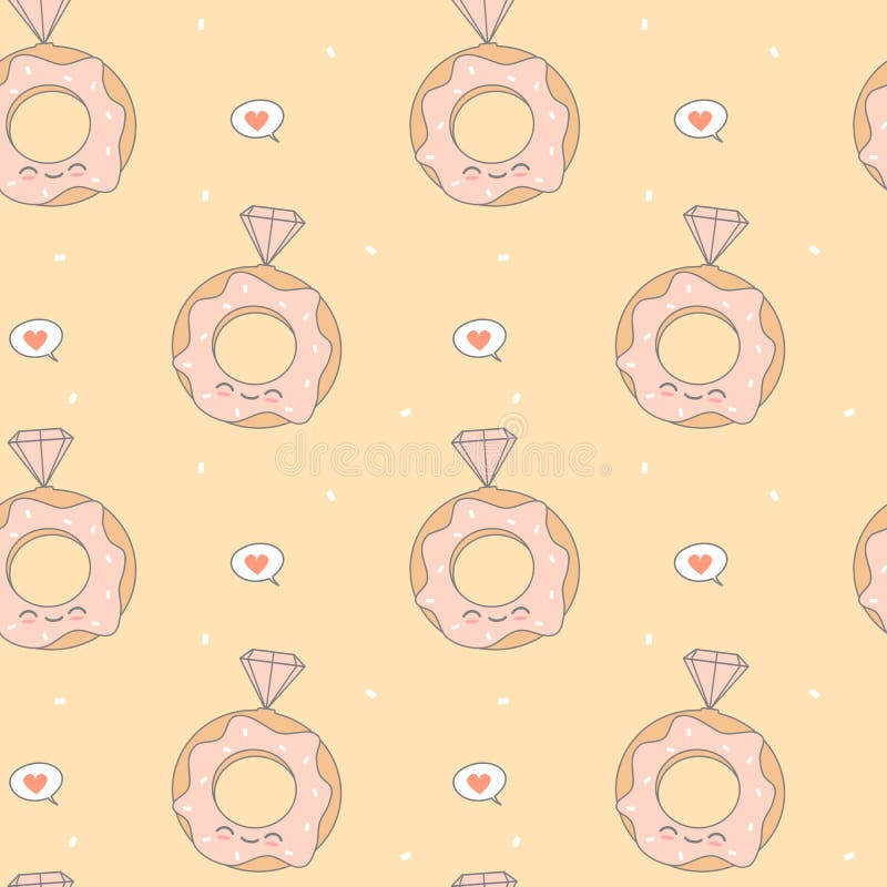Donut Diamond Engagement Ring Funny Concept Vector Illustration Stock ...