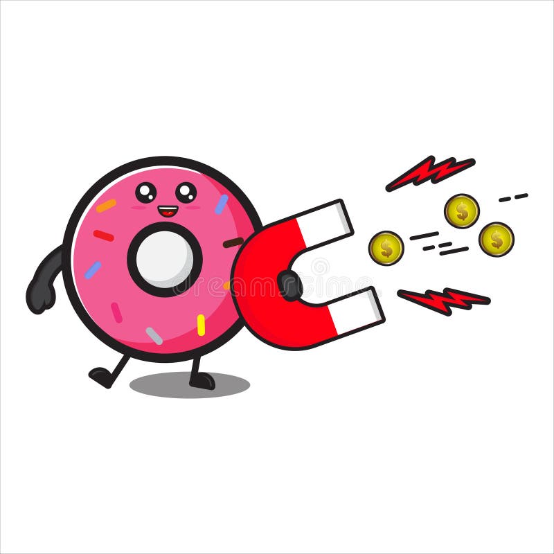 Cute Magnet Cartoon on White Background Stock Illustration ...