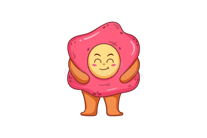 Cute Donuts Character Design Illustration Stock Vector - Illustration ...