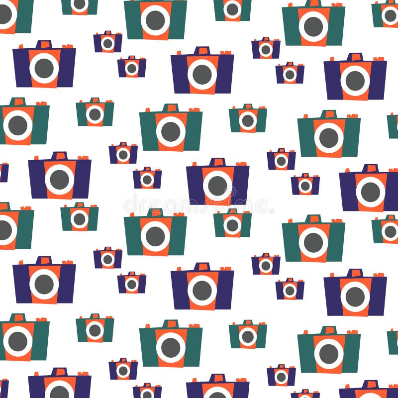 Photo Camera Vector Colorful Flat Seamless Pattern Stock Vector ...