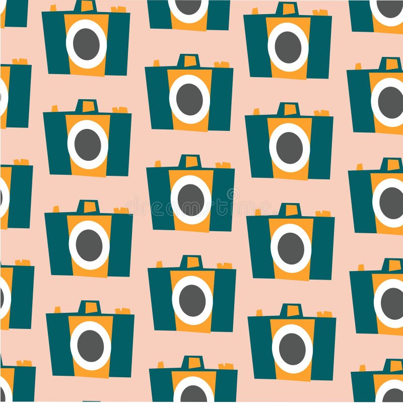 Photo Camera Vector Colorful Flat Seamless Pattern Stock Vector ...